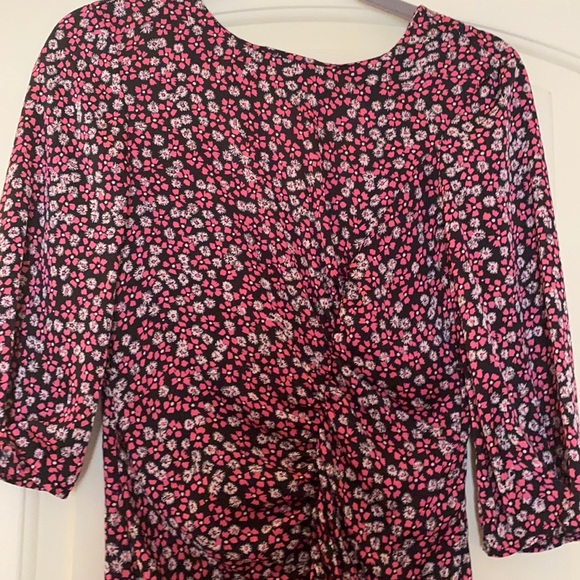 Zara | Dresses | Zara Flower Print Ruched Front Slit | Poshmark